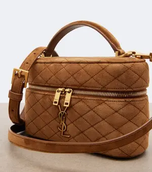 Saint Laurent Gaby Mini Quilted Vanity Bag - Brown