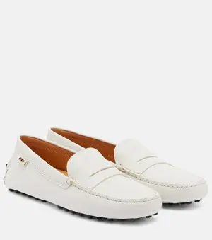 TOD'S Gommino Leather Loafers - White