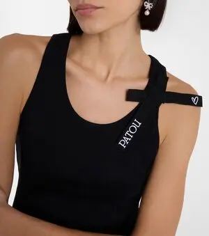 PATOU Logo Bow-detail Tank Top - Black