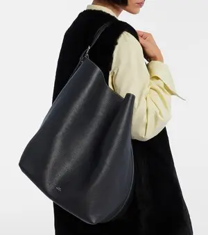 TOTEME Belted Leather Tote Bag - Black