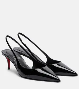 CHRISTIAN LOUBOUTIN Miss Z 60 Patent Leather Slingback Pumps - Black