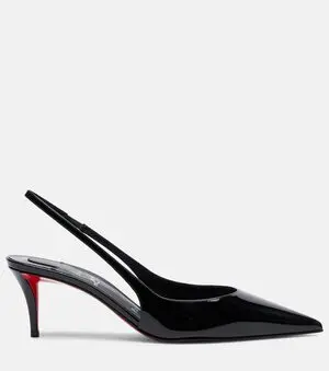 CHRISTIAN LOUBOUTIN Miss Z 60 Patent Leather Slingback Pumps - Black