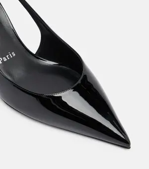 CHRISTIAN LOUBOUTIN Miss Z 60 Patent Leather Slingback Pumps - Black