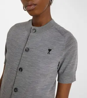 AMI Paris Wool Cardigan - Grey