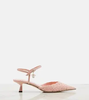 JIMMY CHOO Aren Tweed Slingback Pumps - Pink