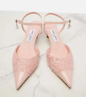 JIMMY CHOO Aren Tweed Slingback Pumps - Pink