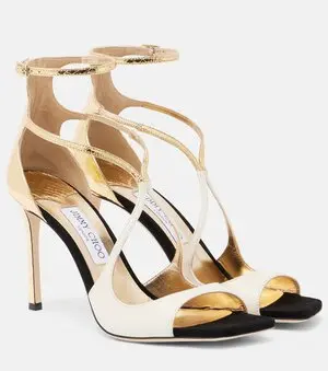 JIMMY CHOO Azia Leather Sandals - White