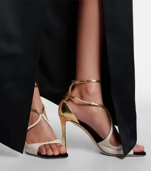JIMMY CHOO Azia Leather Sandals - White