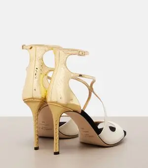 JIMMY CHOO Azia Leather Sandals - White
