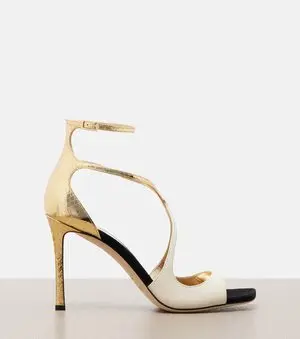 JIMMY CHOO Azia Leather Sandals - White