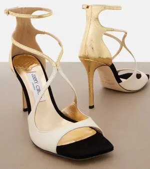 JIMMY CHOO Azia Leather Sandals - White