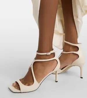 JIMMY CHOO Azia Leather Sandals - White
