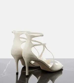 JIMMY CHOO Azia Leather Sandals - White