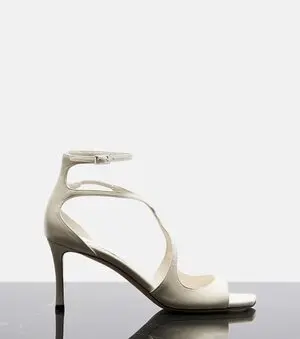 JIMMY CHOO Azia Leather Sandals - White