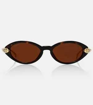 Cartier Panthère De Oval Sunglasses - Brown
