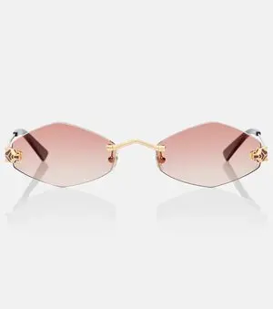 Cartier Panthère De Oval Sunglasses - Gold