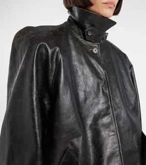 Magda Butrym Belted Leather Jacket - Black