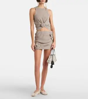 Magda Butrym Striped Mini Skirt - Beige