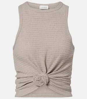 Magda Butrym Knotted Crewneck Tank Top - Beige