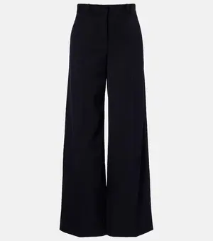 THE ROW Dender Wool Wide-leg Pants - Blue