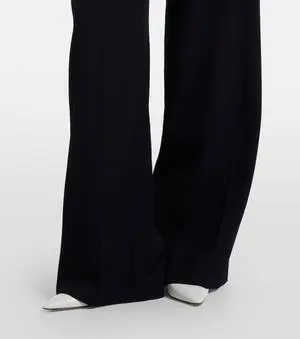 THE ROW Dender Wool Gabardine Wide-leg Pants - Blue