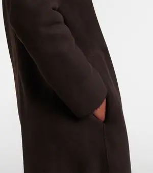 THE ROW Anaya Hooded Suede Coat - Brown