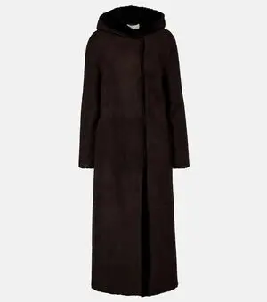 THE ROW Anaya Hooded Suede Coat - Brown