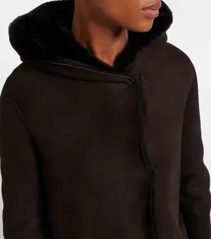 THE ROW Anaya Hooded Suede Coat