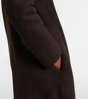 THE ROW Anaya Hooded Suede Coat