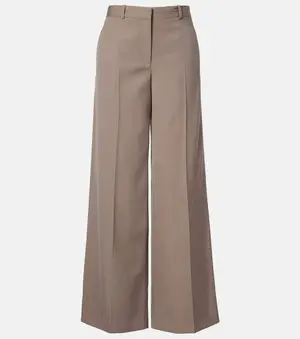 THE ROW Dender Wool Wide-leg Pants - Grey
