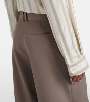 THE ROW Dender Wool Wide-leg Pants - Grey
