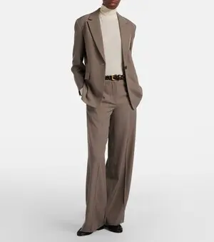 THE ROW Dender Wool Wide-leg Pants - Grey