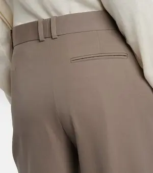 THE ROW Dender Wool Wide-leg Pants - Grey