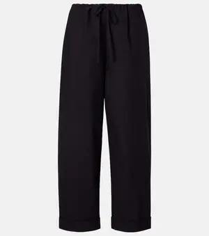 THE ROW Delano Straight Pants - Black