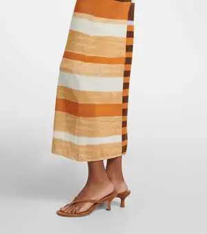 CALA DE LA CRUZ Ornella Striped Midi Dress