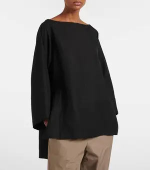 THE ROW Junia Linen Top - Black