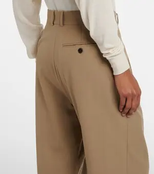 THE ROW Gianni Wool Straight Pants - Beige