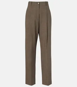 THE ROW Gianni Wool Straight Pants - Beige