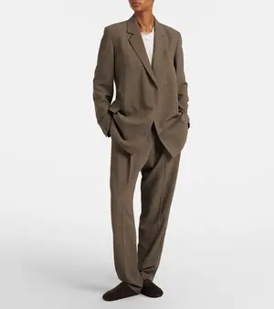 THE ROW Gianni Wool Straight Pants