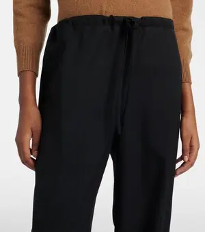 THE ROW Delano Wool Straight Leg Pants - Black