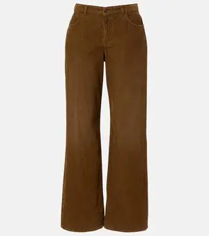 THE ROW Eglitta Cotton Corduroy Wide-leg Pants - Brown