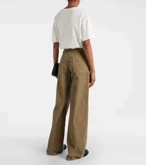 THE ROW Eglitta Cotton Corduroy Wide-leg Pants - Green