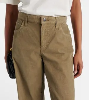 THE ROW Eglitta Cotton Corduroy Wide-leg Pants - Green