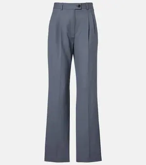 THE ROW Ragnar Virgin Wool Wide-leg Pants - Blue