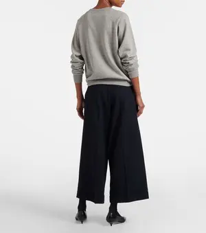 THE ROW Lior Wide-leg Wool Gabardine Trousers - Black
