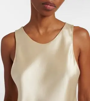 THE ROW Faustino Silk Satin Top - White