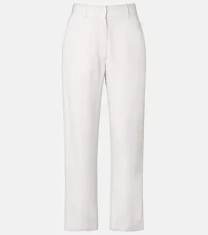 THE ROW Cotton Cropped Straight Trousers