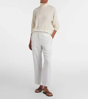 THE ROW Cotton Cropped Straight Trousers