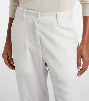 THE ROW Cotton Cropped Straight Trousers