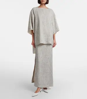 THE ROW Blum Linen And Silk Maxi Skirt